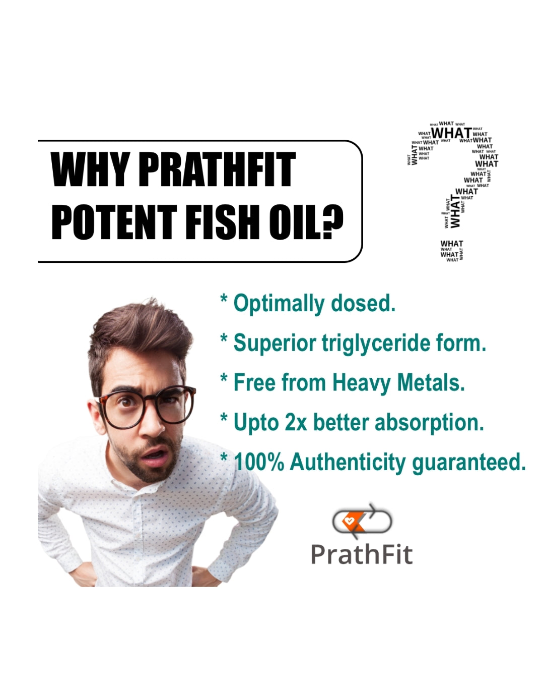Potent Omega-3 Fish oil by PrathFit | 2000mg Triglyceride form