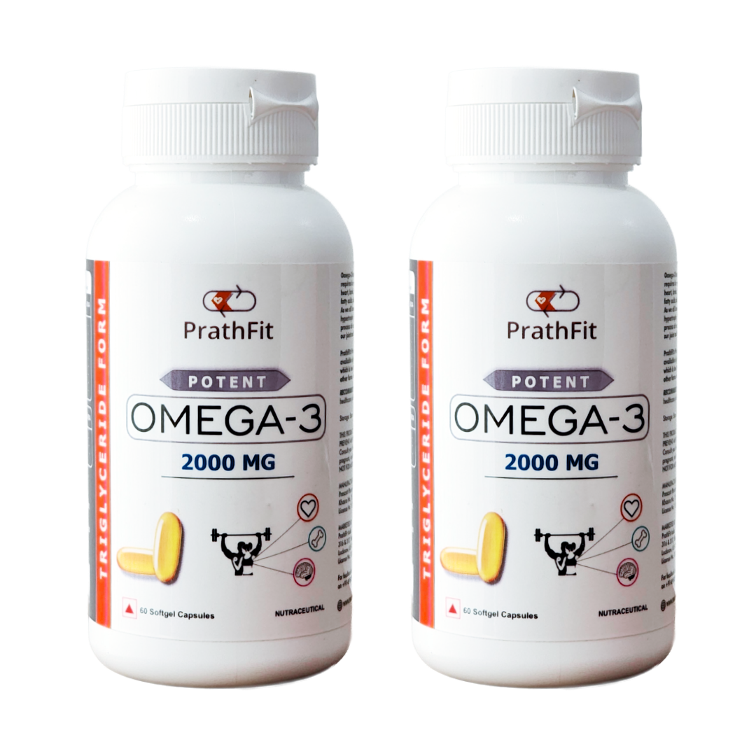 Home Potent Omega-3 Fish oil by PrathFit | 2000mg Triglyceride form